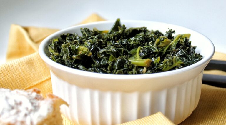 Garlic Butter Braised Kale - Plant Based And Broke