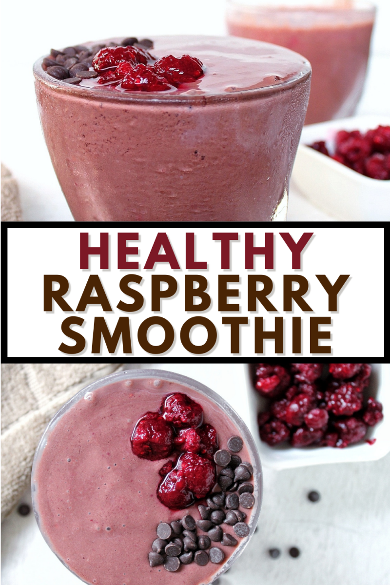 Creamy Chocolate Raspberry Smoothie - Plant Based And Broke